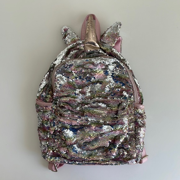 Accessories | Full Sequin Unicorn Backpack School Dance Silver Pastel ...